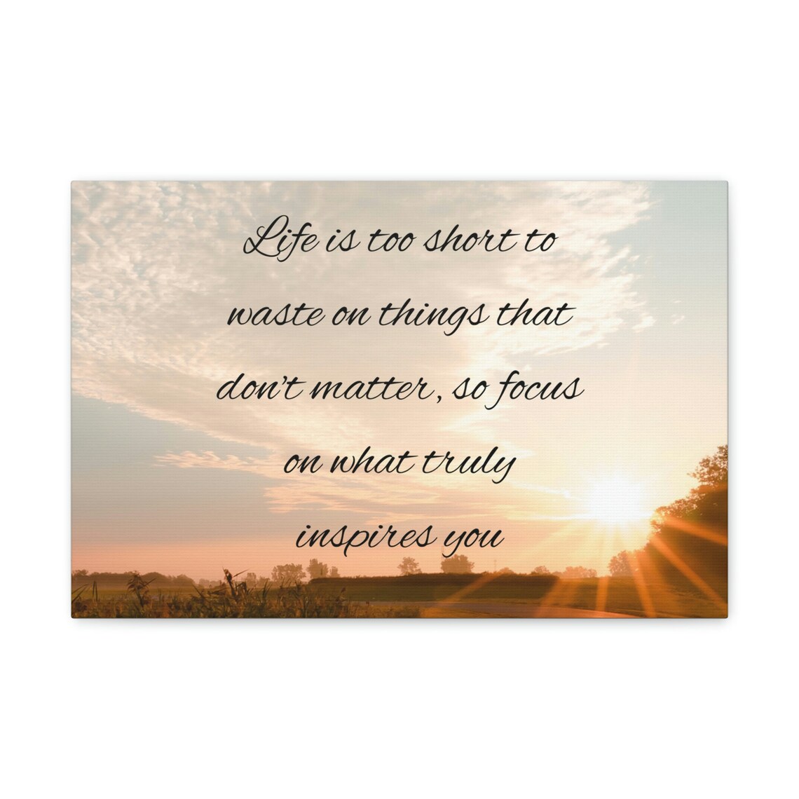 Life is Too Short Motivational Wall Art Canvas - Etsy