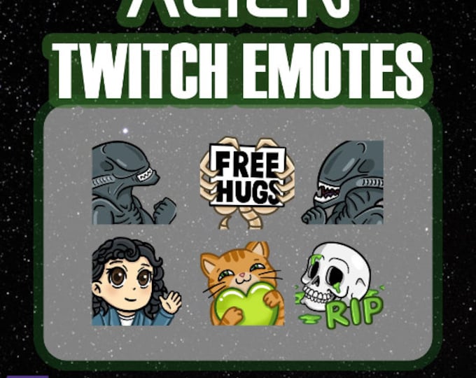 Alien Twitch Emote Package 2 /sad /lurk /angry/ R.I.P/ Raid /cheers - Etsy
