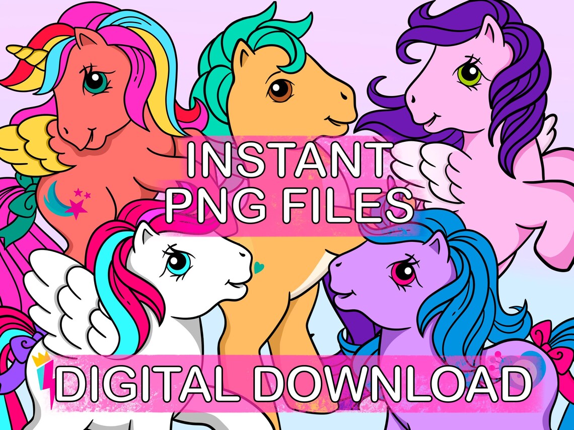 My Pretty Pony PNG BUNDLE Digital Download G5 Into G1 Ponies, Retro 90s ...