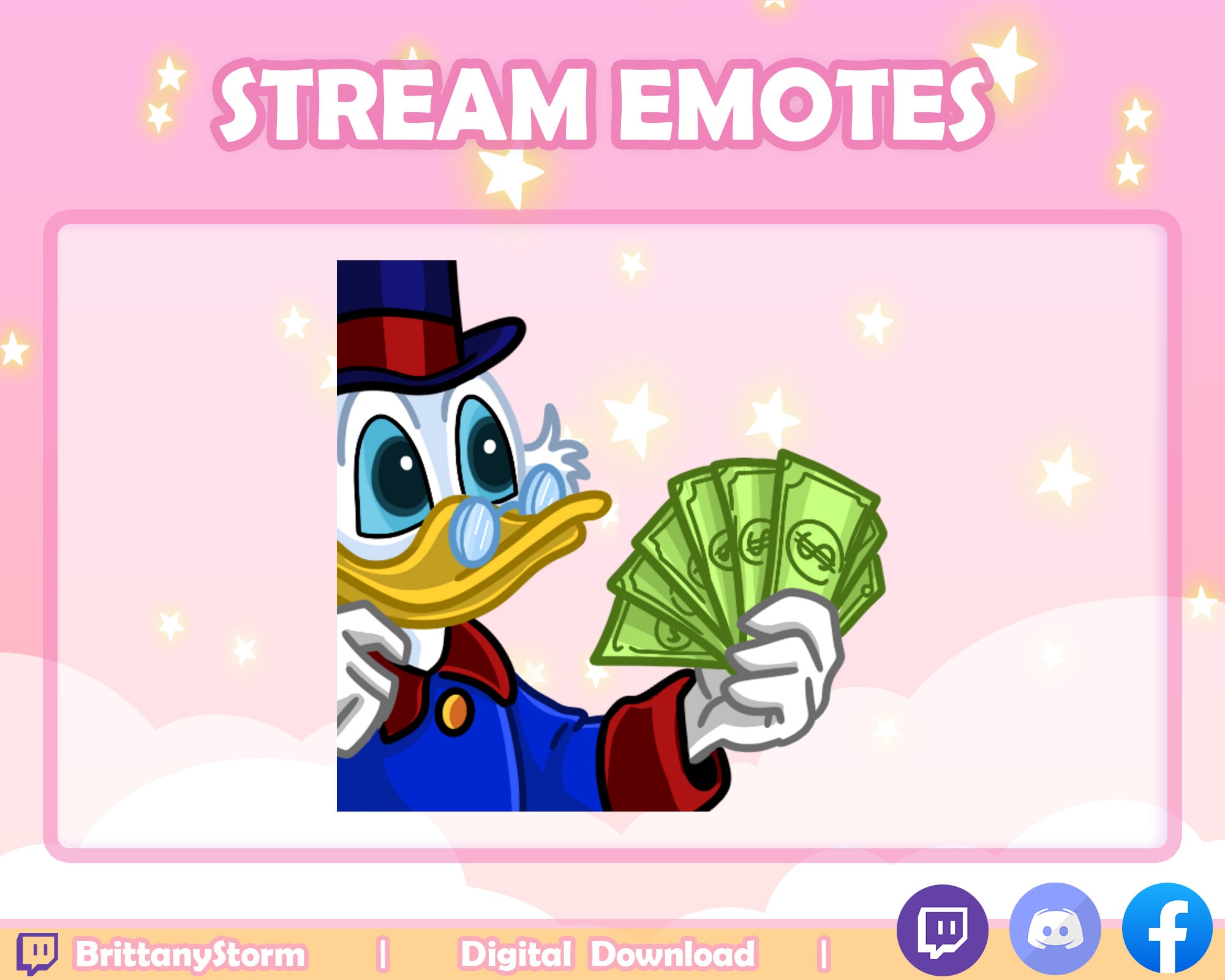 Twitch Emote - Scrooge Mcduck Money - Etsy