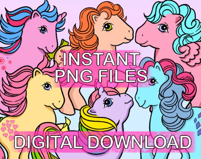 Pretty Little Pony PNG - Pack of 50 Ponies Pngs - Digital Cartoon ...