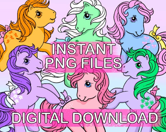 Pretty Little Pony PNG - Pack of 50 Ponies Pngs - Digital Cartoon ...