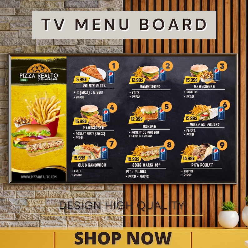 DIGITAL TV Menu Board in Canva | Fully Editable - Etsy