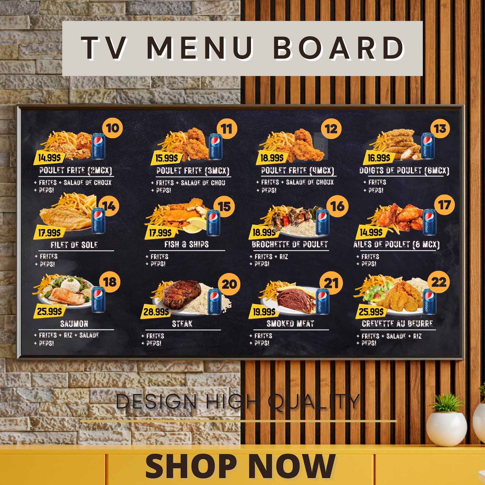 DIGITAL TV Menu Board in Canva | Fully Editable - Etsy