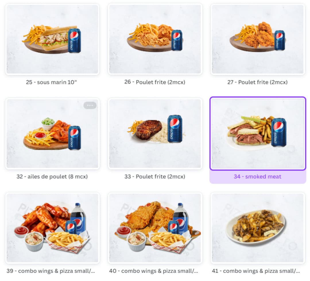 54 Pizzeria Food Items Fully Customizable | Photo to Build Your Menu ...