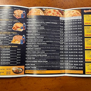 Custom Pizza Restaurant Menu, Food Flyers and Menus, Pizza Menu, Canva ...