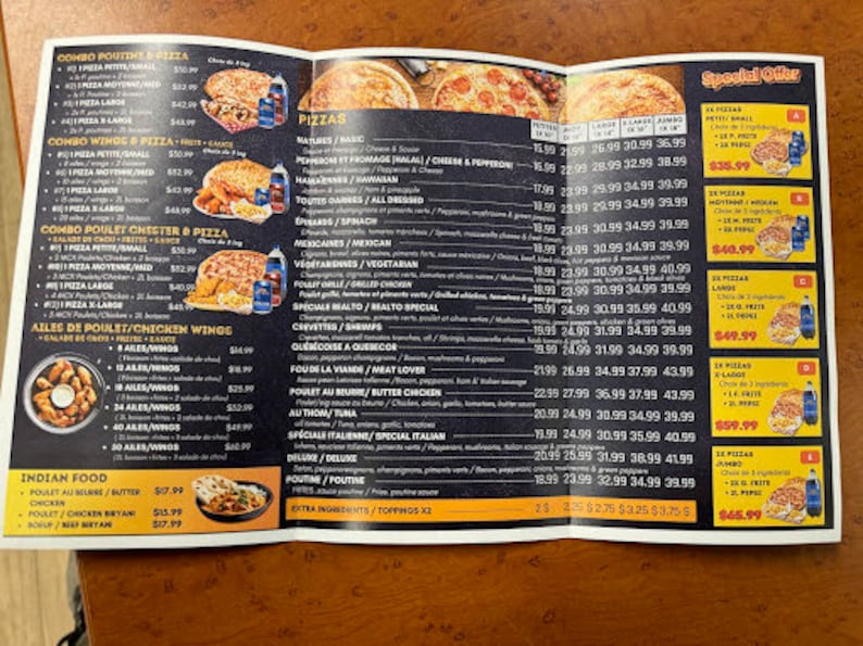 Custom Pizza Restaurant Menu, Food Flyers and Menus, Pizza Menu, Canva ...