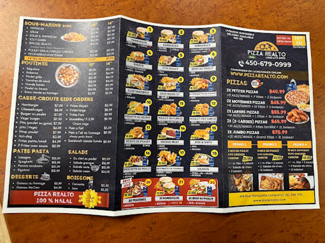 Custom Pizza Restaurant Menu, Food Flyers and Menus, Pizza Menu, Canva ...