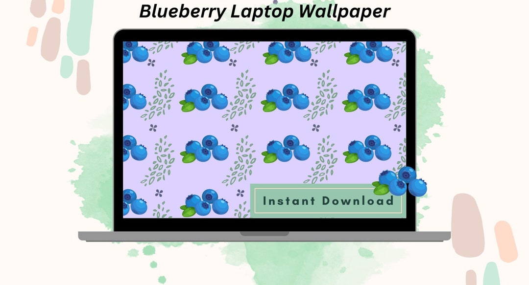 Digital Blueberry Wallpaper Laptop Blueberry Wallpaper - Etsy