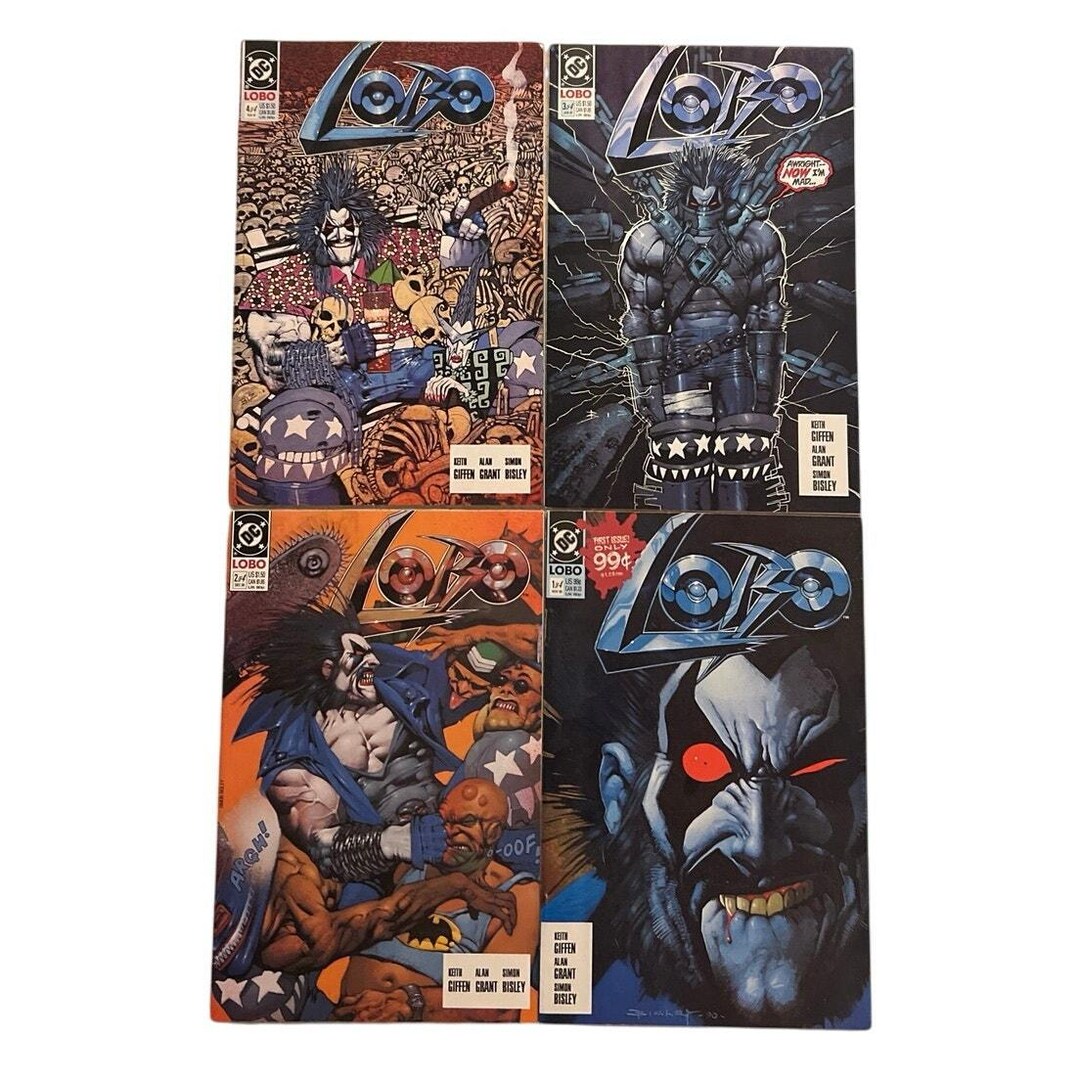 Lobo 1-4 1990 1st Solo Mini Series Set DC 4 Books Simon Bisley - Etsy
