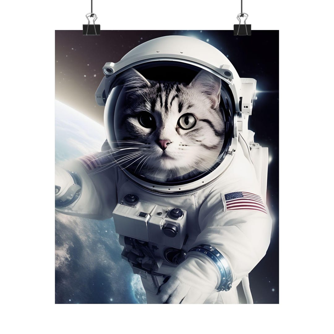Astronaut Cat Art Print: Space Kitty Poster - Etsy