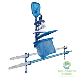 Aquamate Oasis Pool Accessory Holder Pole Hangers and Hose Strap ...
