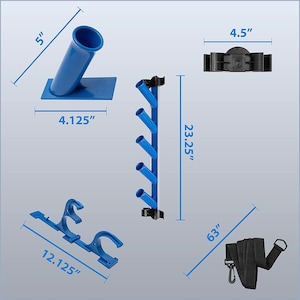 Aquamate Oasis Pool Accessory Holder Pole Hangers and Hose Strap ...