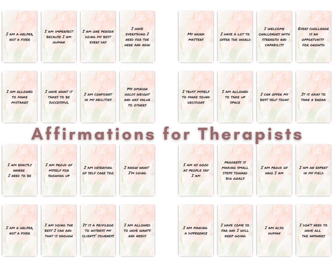 32 Printable Affirmation Cards for Therapists - Etsy