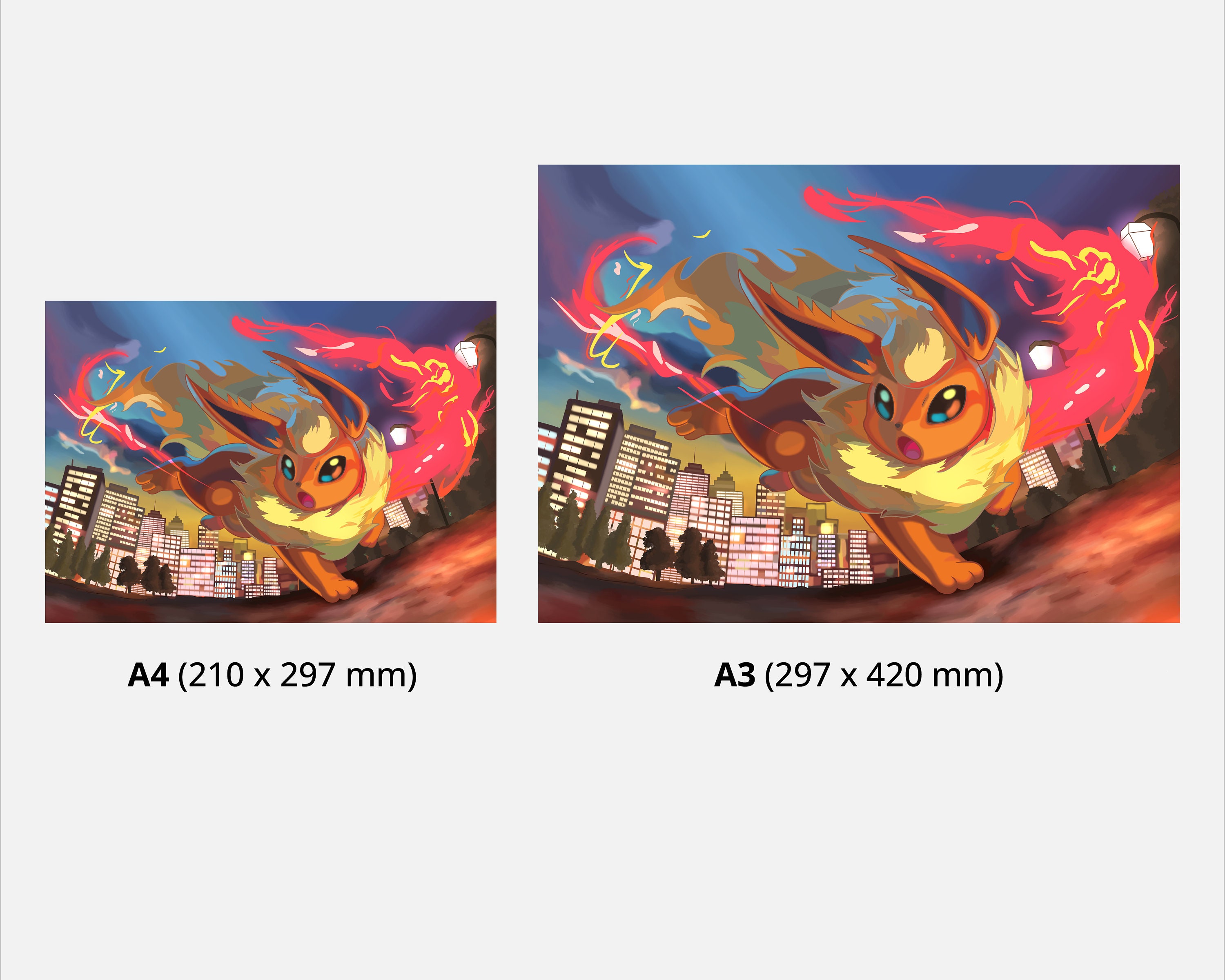 Poster of Eeveelution Flareon Pokemon Art Flareon Fire Print Wall Art ...