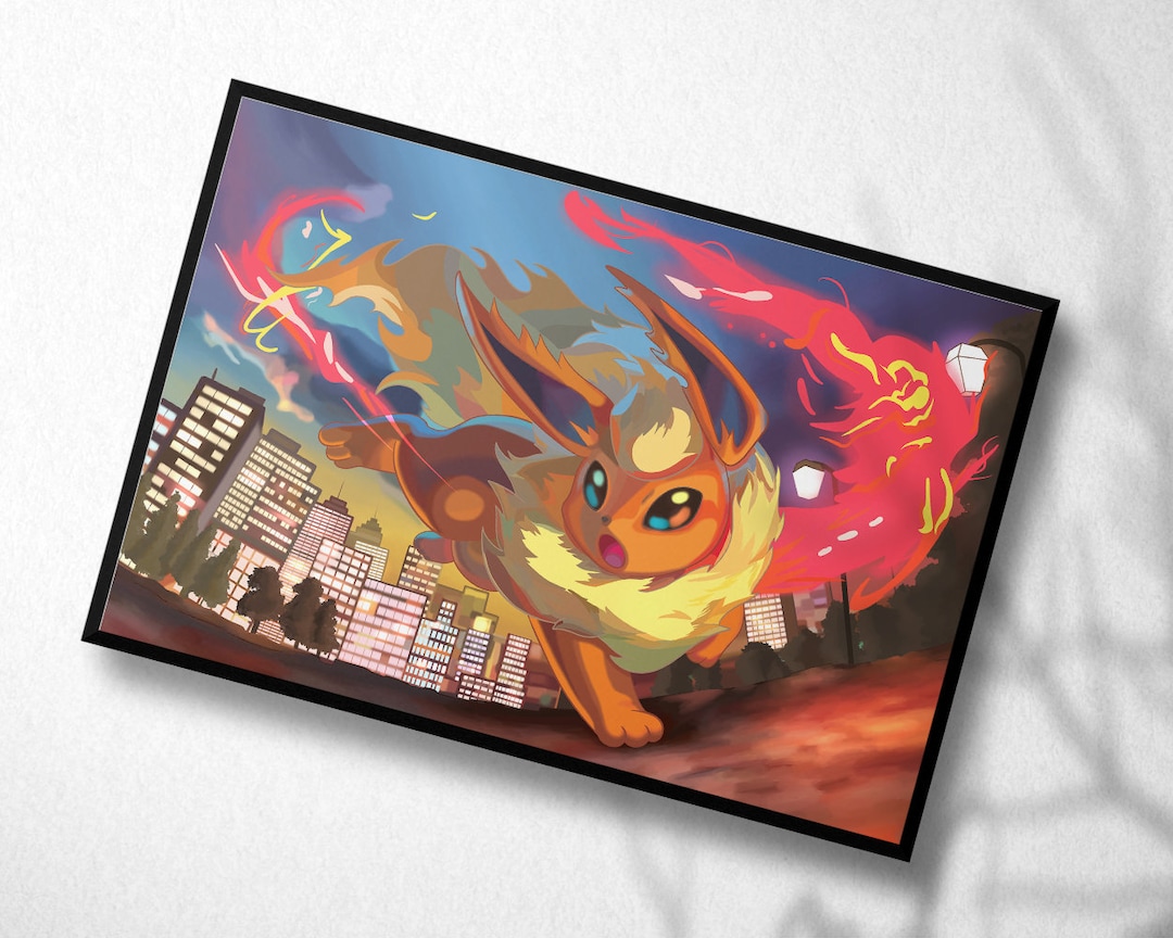 Poster of Eeveelution Flareon Pokemon Art Flareon Fire Print Wall Art ...