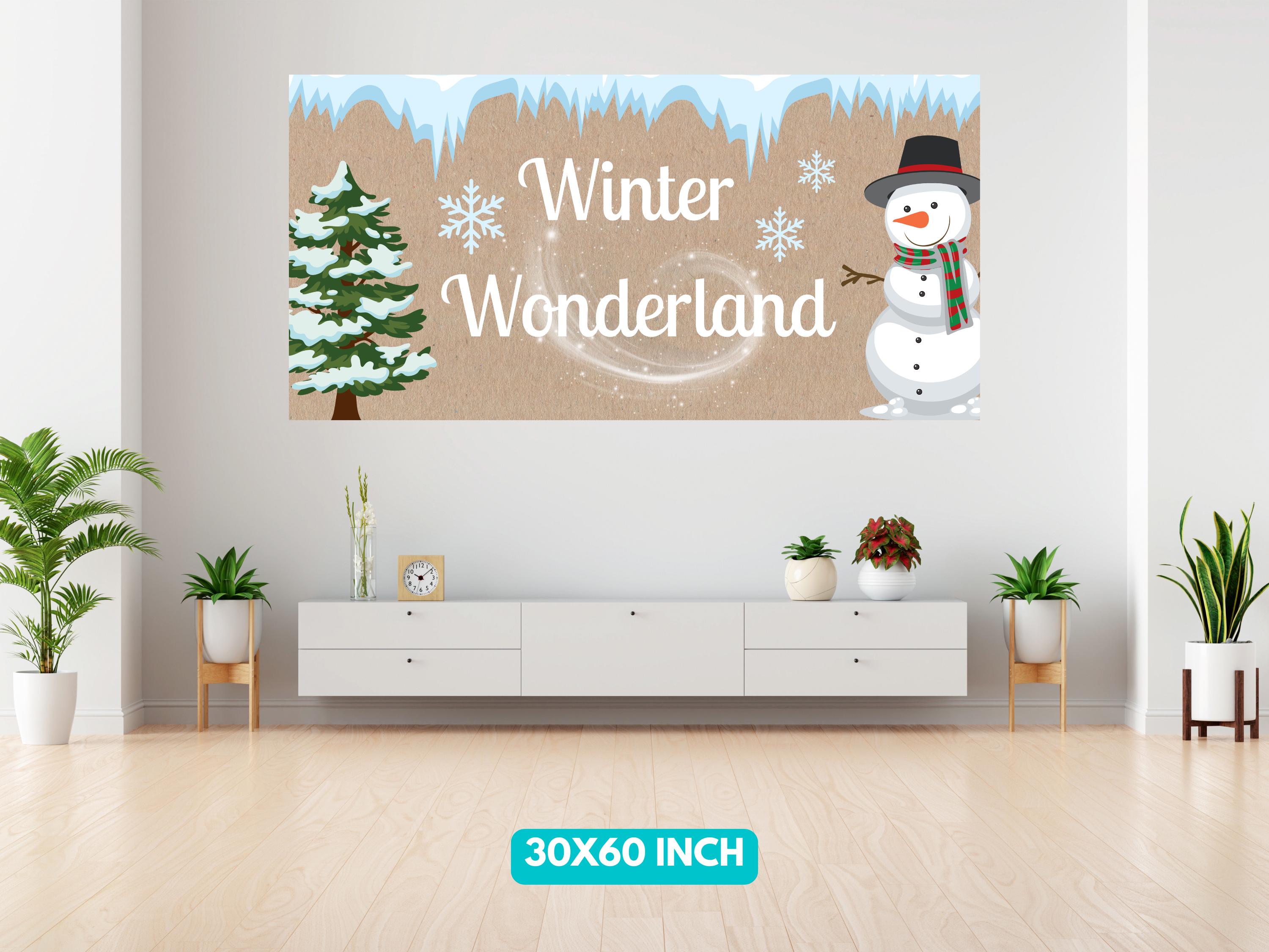 Digital Christmas Painted Banner for Kids Template, Editable Winter ...