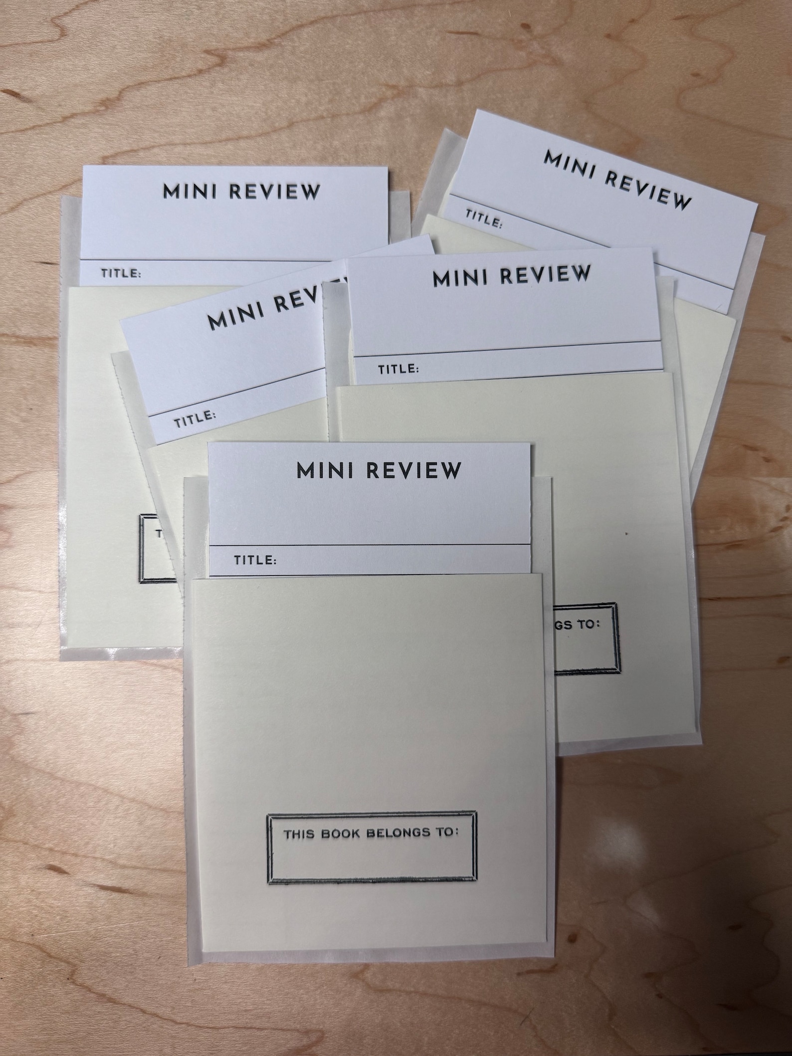 Mini Book Review Cards With Library Pockets QTY 5 - Etsy