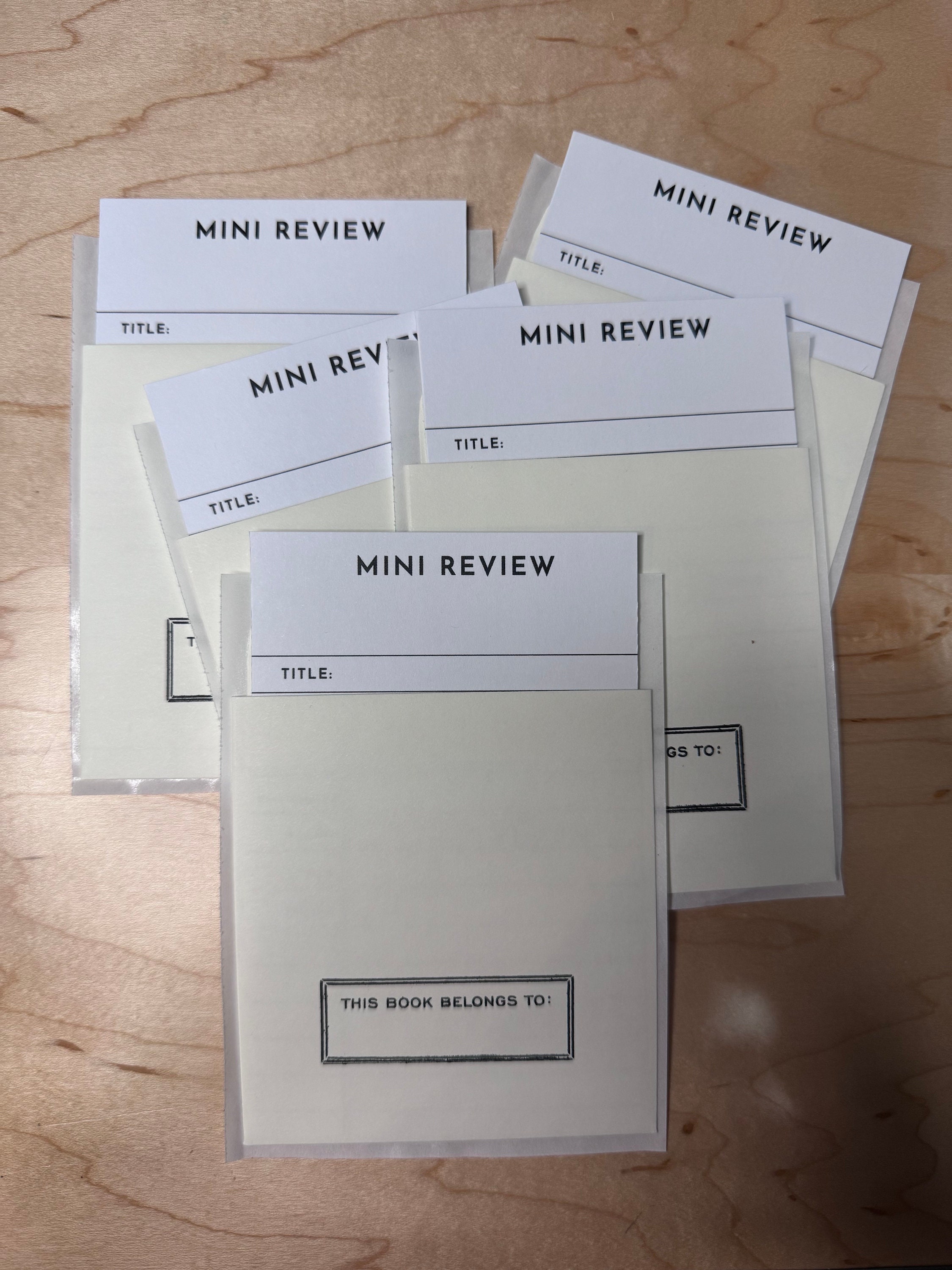 Mini Book Review Cards With Library Pockets QTY 5 - Etsy