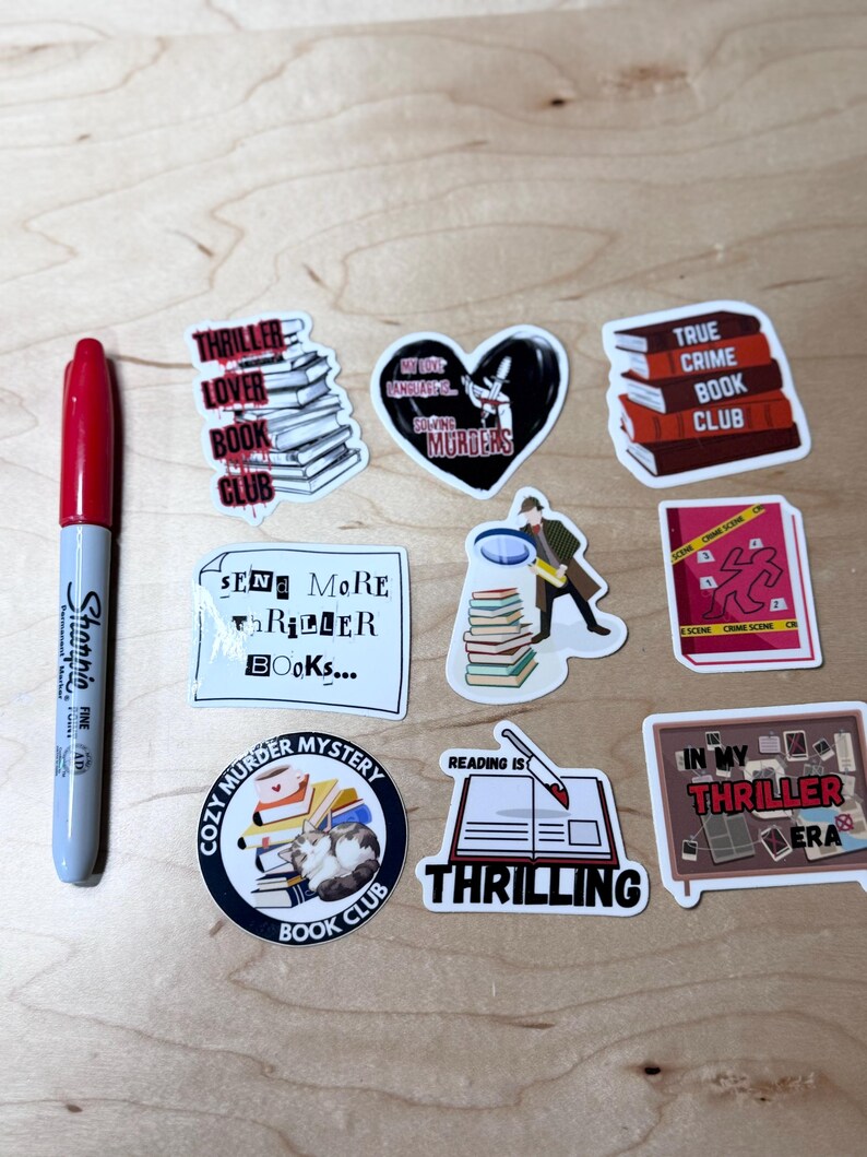 Mystery / Thriller Book Lover Sticker Pack - Etsy