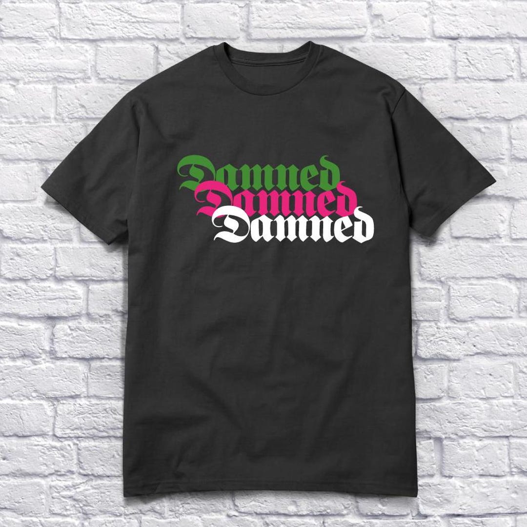 Damned Punk Rock Gothic Font Graphic T-shirt - Etsy