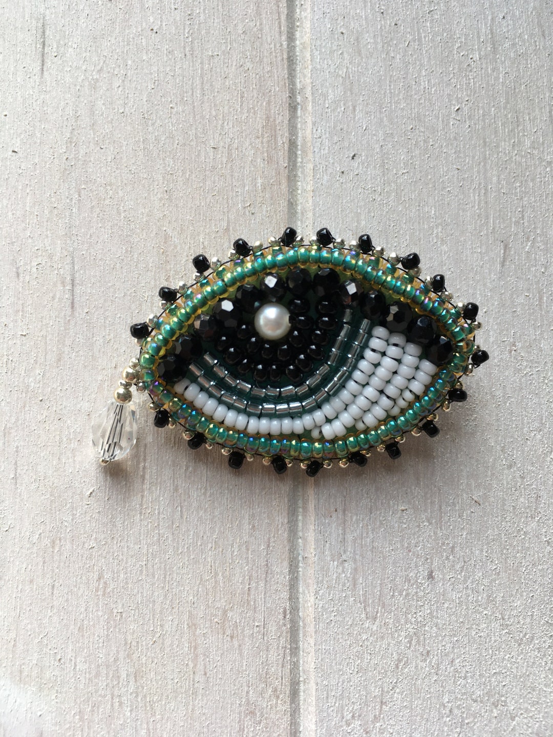 Beaded Evil Eye Brooch, Evil Eye Pin, Beaded Evil Eye Gift, Protection ...