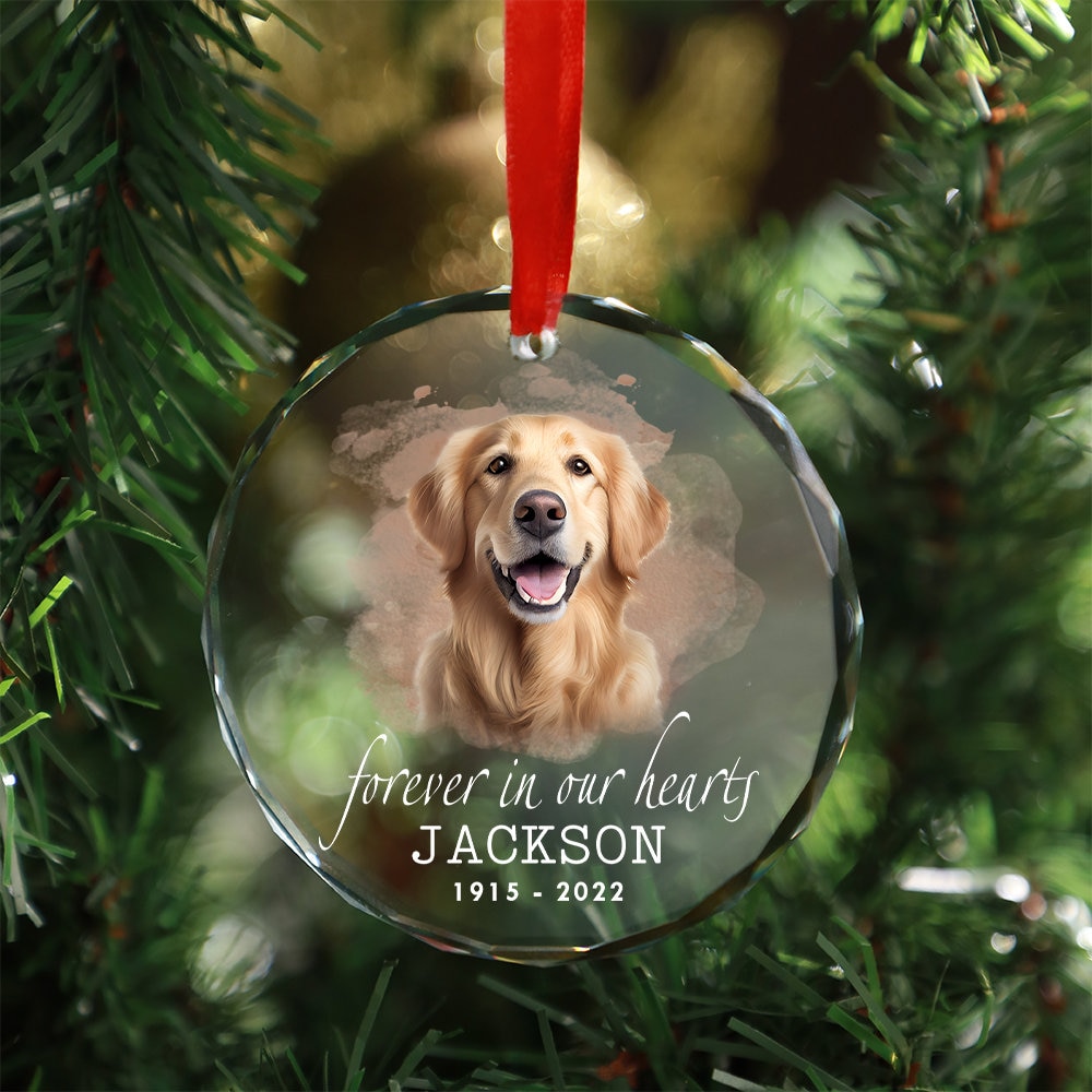Dog Memorial Ornament, Custom Dog Photo Ornament, Pet Memorial Gifts ...