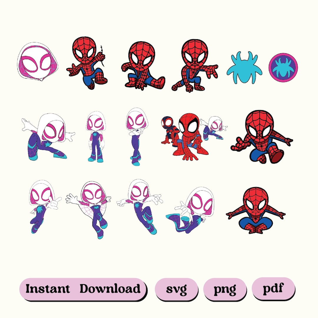 Buy Spidey and His Amazing Friends Clipart PNG, Superhero Spidey ...