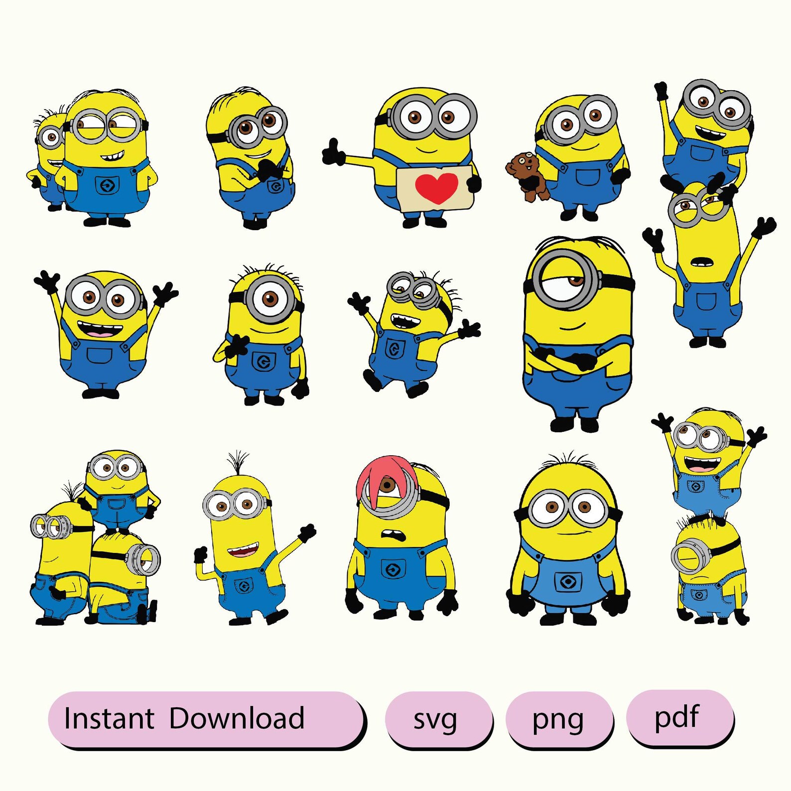Minion Face Svg Bundle, Minions Face Svg, Minions Face Clipart, Minion ...