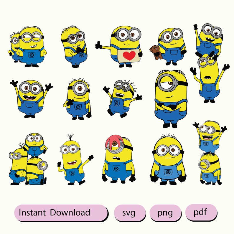 Minion Face Svg Bundle, Minions Face Svg, Minions Face Clipart, Minion ...