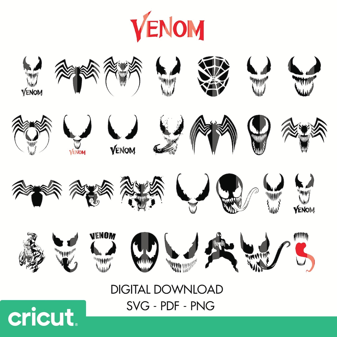 Venom SVG Png-Bundle, Schnittdatei Cricut, SVG-Bundle, Venom druckbare ...