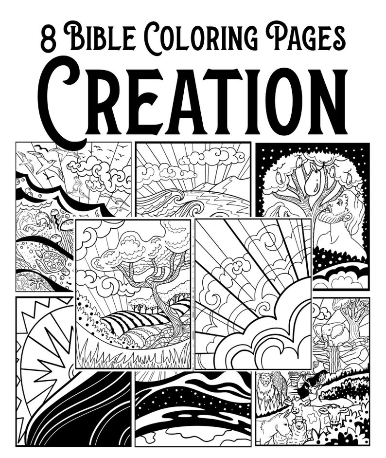 Bible Coloring Pages Creation, Genesis Chapter 1, Sunday School, Kids ...