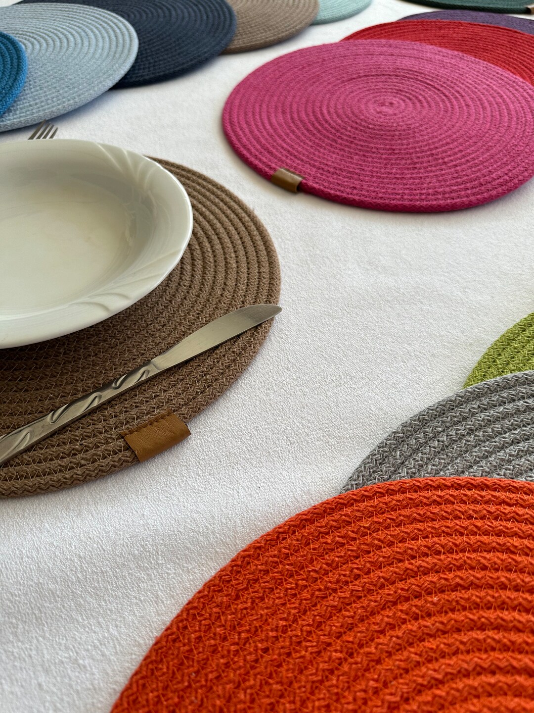 Rustic Table Decor, Cotton Rope Placemats, Farmhouse Dining, Boho Table ...