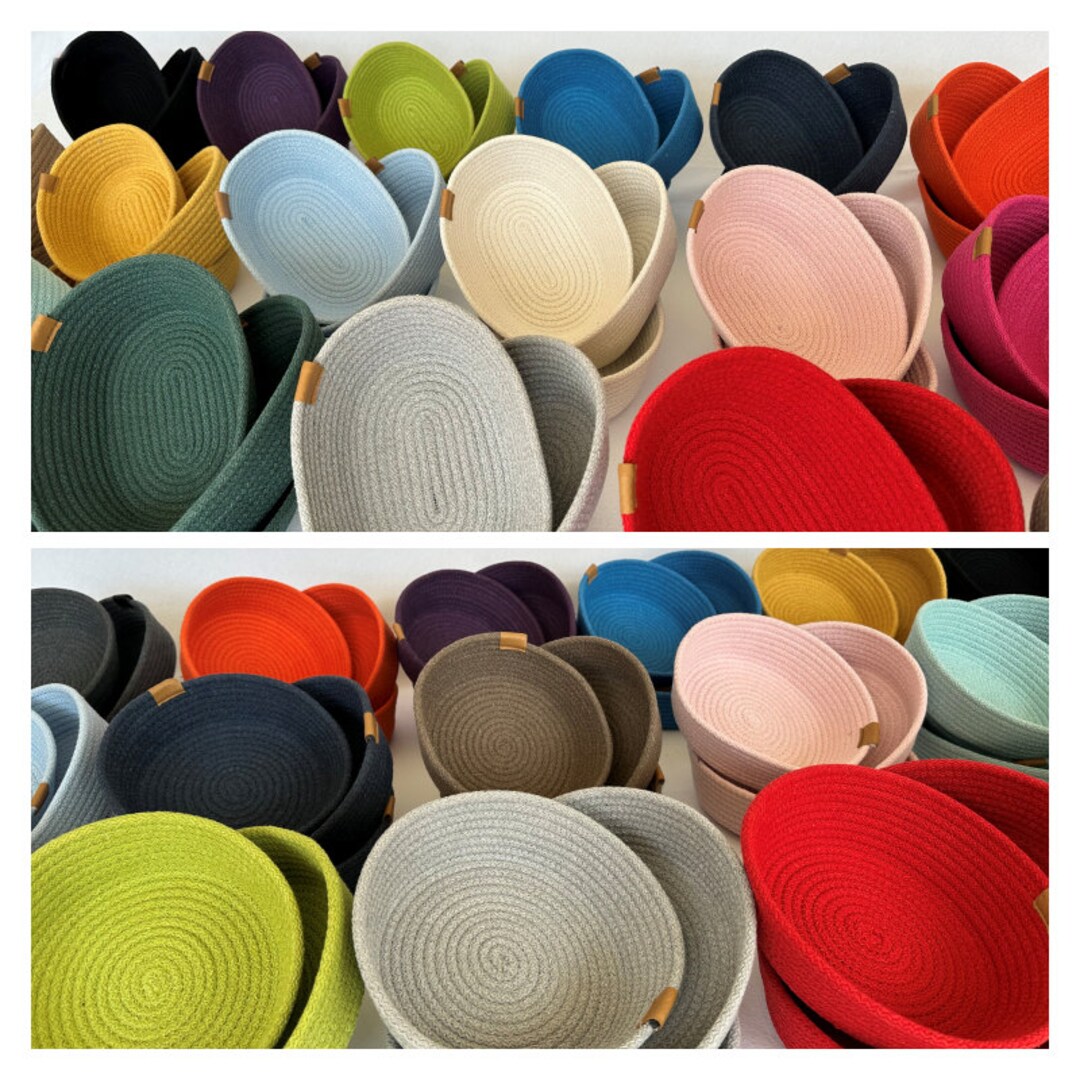 Rope Bowl, Set of 3 Pcs, Oval Bowl, Round Bowl, Storage Bowl, Storage ...