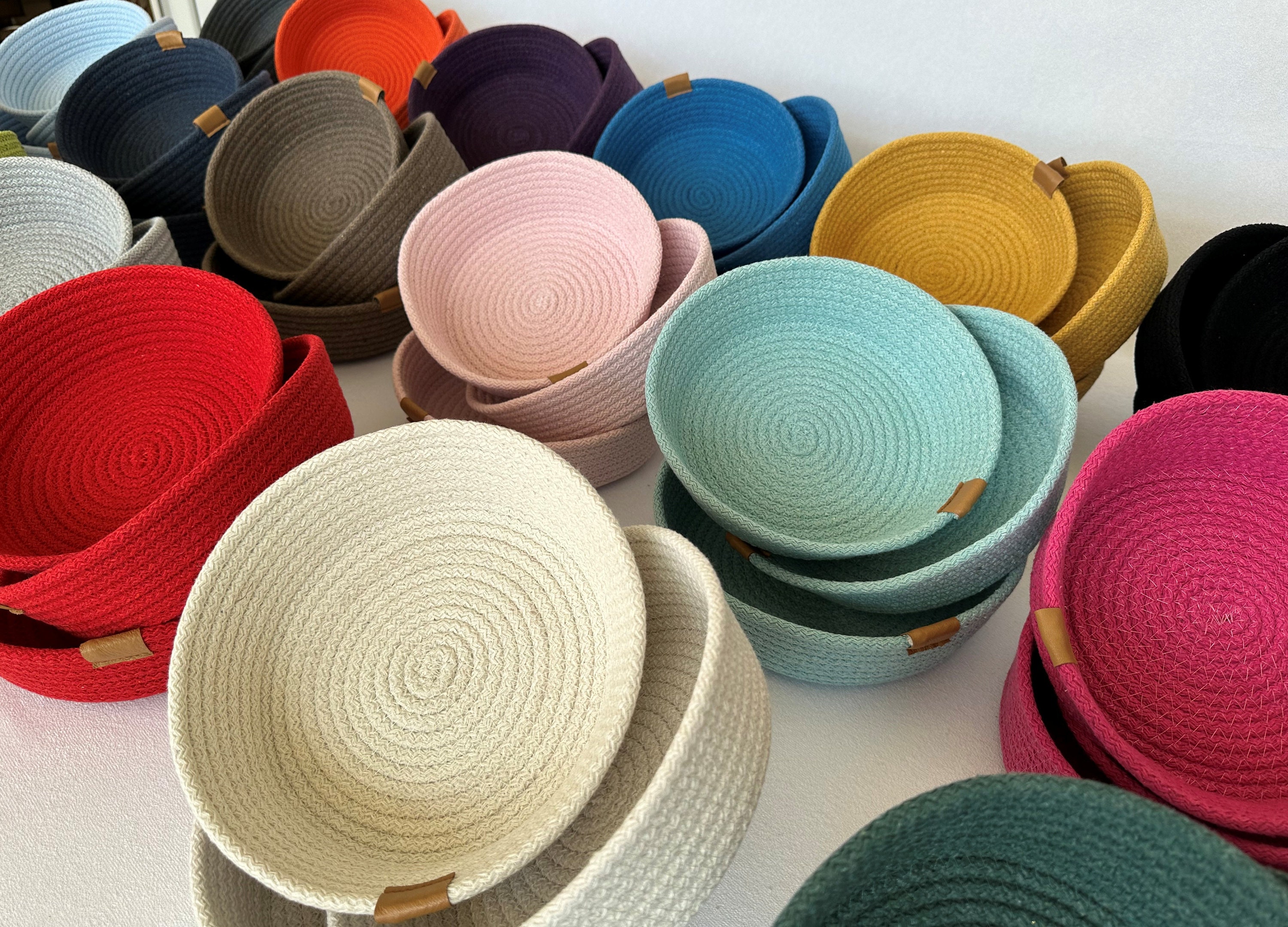 Round Rope Bowl, Set of 3 Pcs, Cotton Rope Basket, Round Bowl, Storage ...