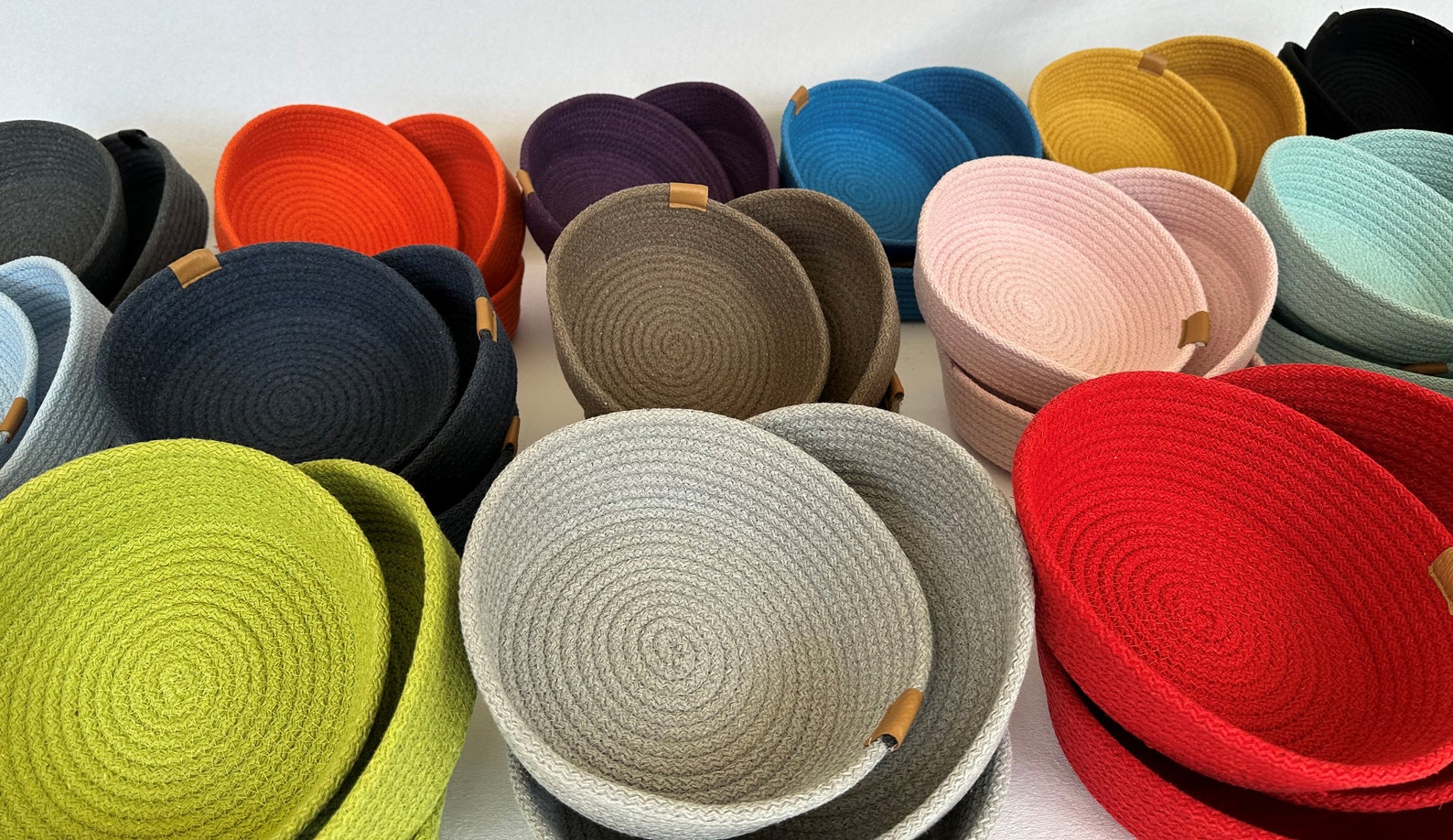 Round Rope Bowl, Set of 3 Pcs, Cotton Rope Basket, Round Bowl, Storage ...