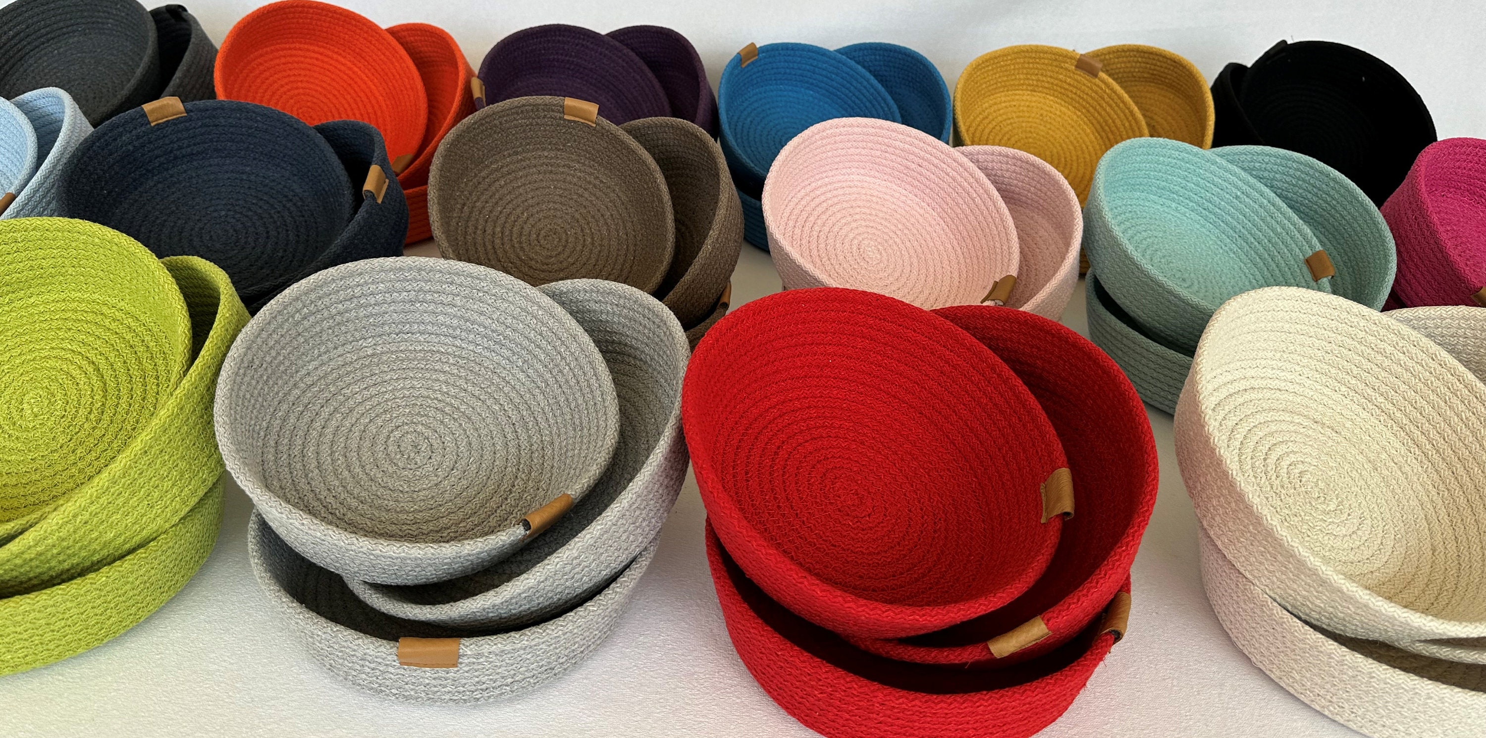 Round Rope Bowl, Set of 3 Pcs, Cotton Rope Basket, Round Bowl, Storage ...