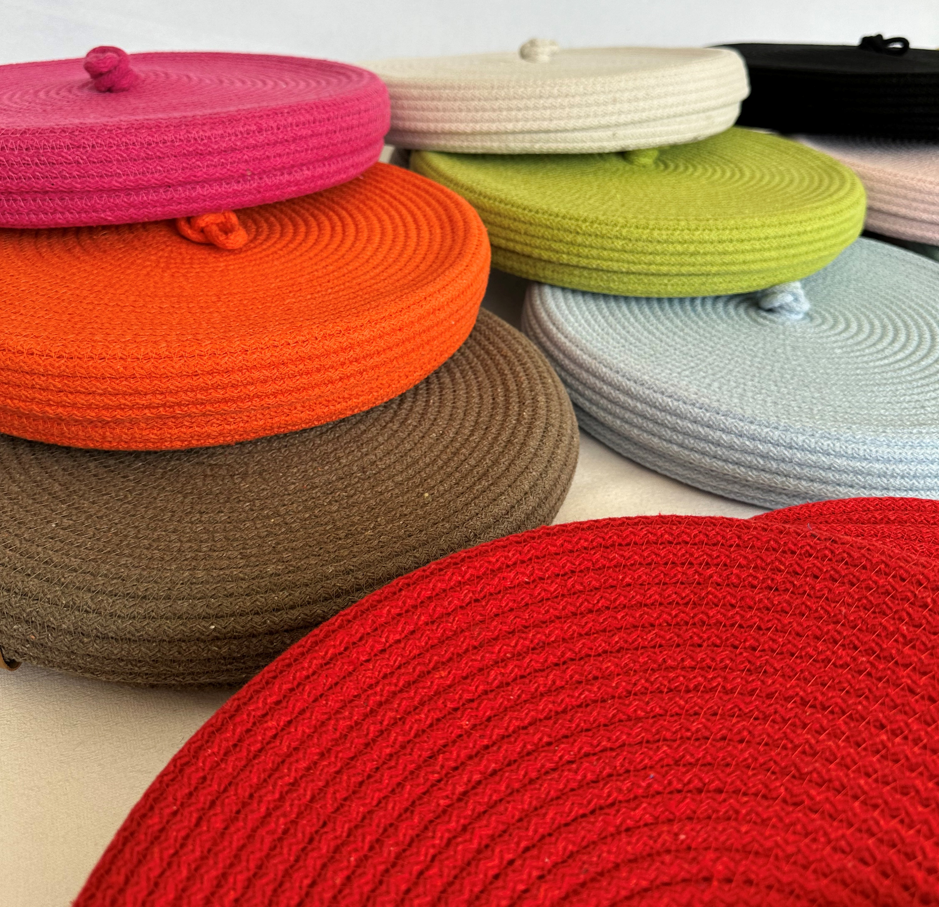 Cotton Rope Placemats Set of 6 Pcs With Lidded Basket 13 Colorful ...