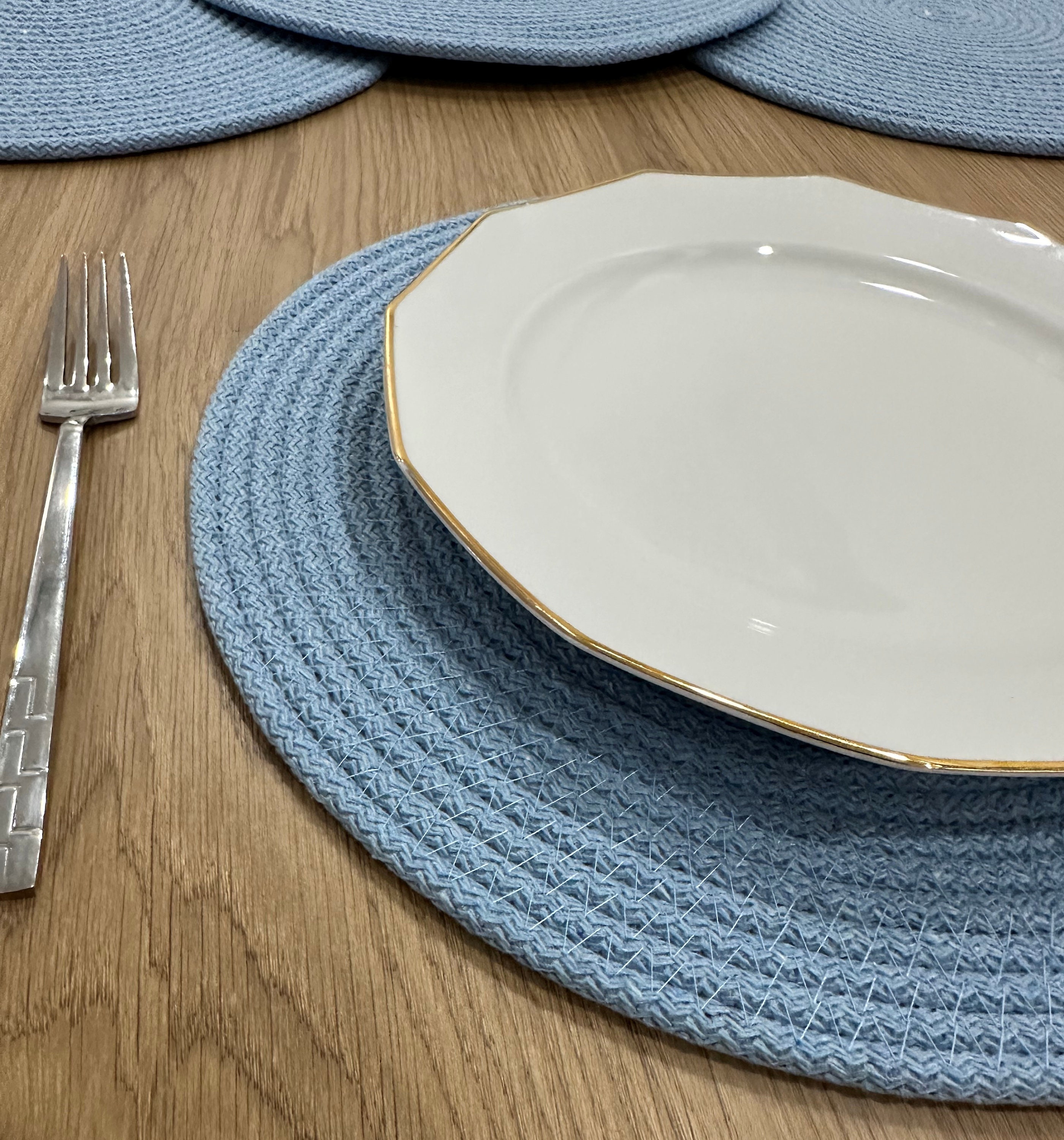 Cotton Rope Placemats, Round Placemats, Dining Table Mats, Colorful ...