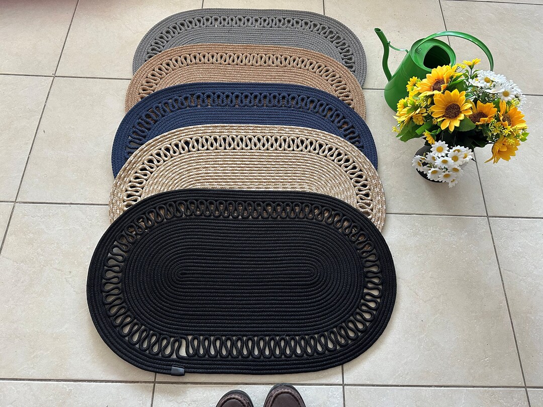 Custom Door Mat, Oval Doormat, Rope Door Mat, Custom Size Doormat, Jute ...