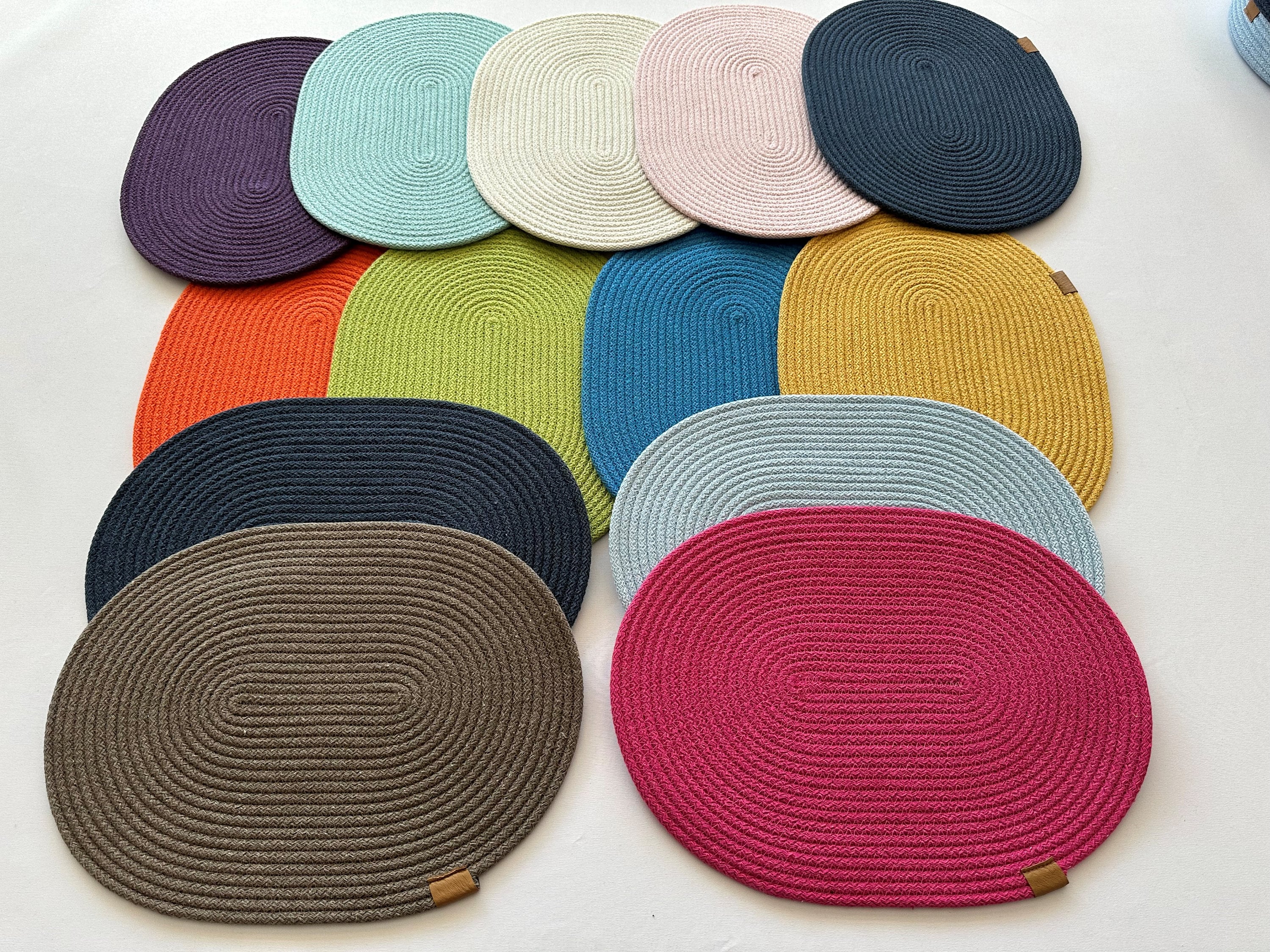 Oval Placemats, Cotton Rope Placemat, Dining Table Mats, Colorful ...