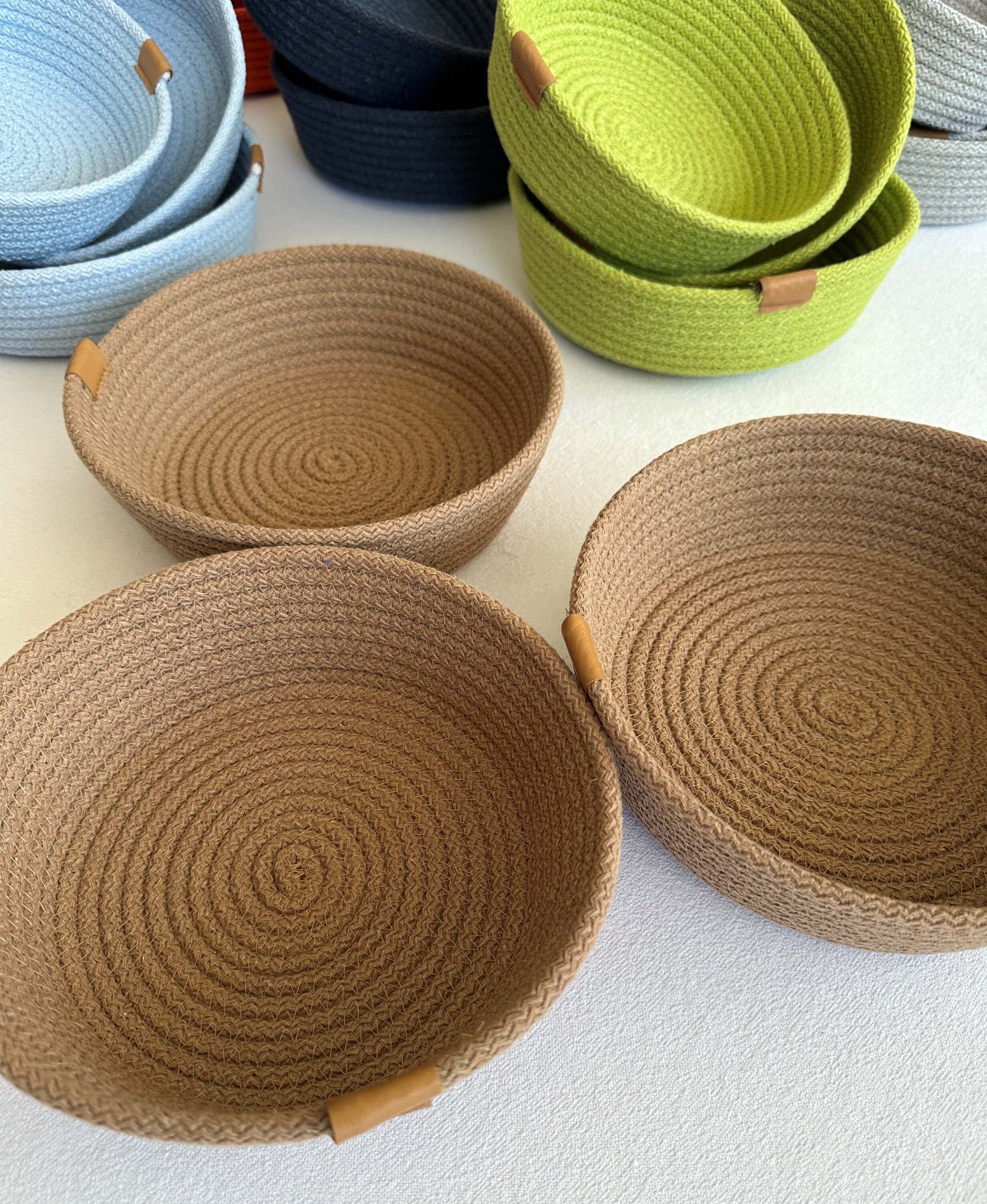 Round Rope Bowl, Set of 3 Pcs, Cotton Rope Basket, Round Bowl, Storage ...