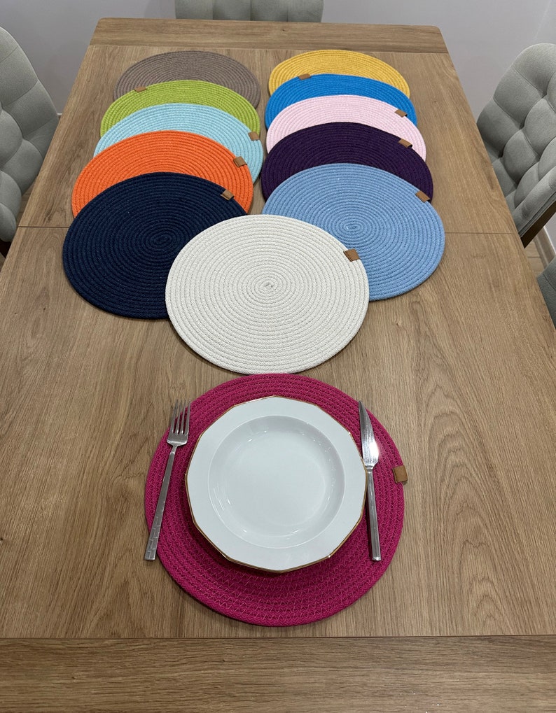 Rustic Table Decor, Cotton Rope Placemats, Farmhouse Dining, Boho Table ...