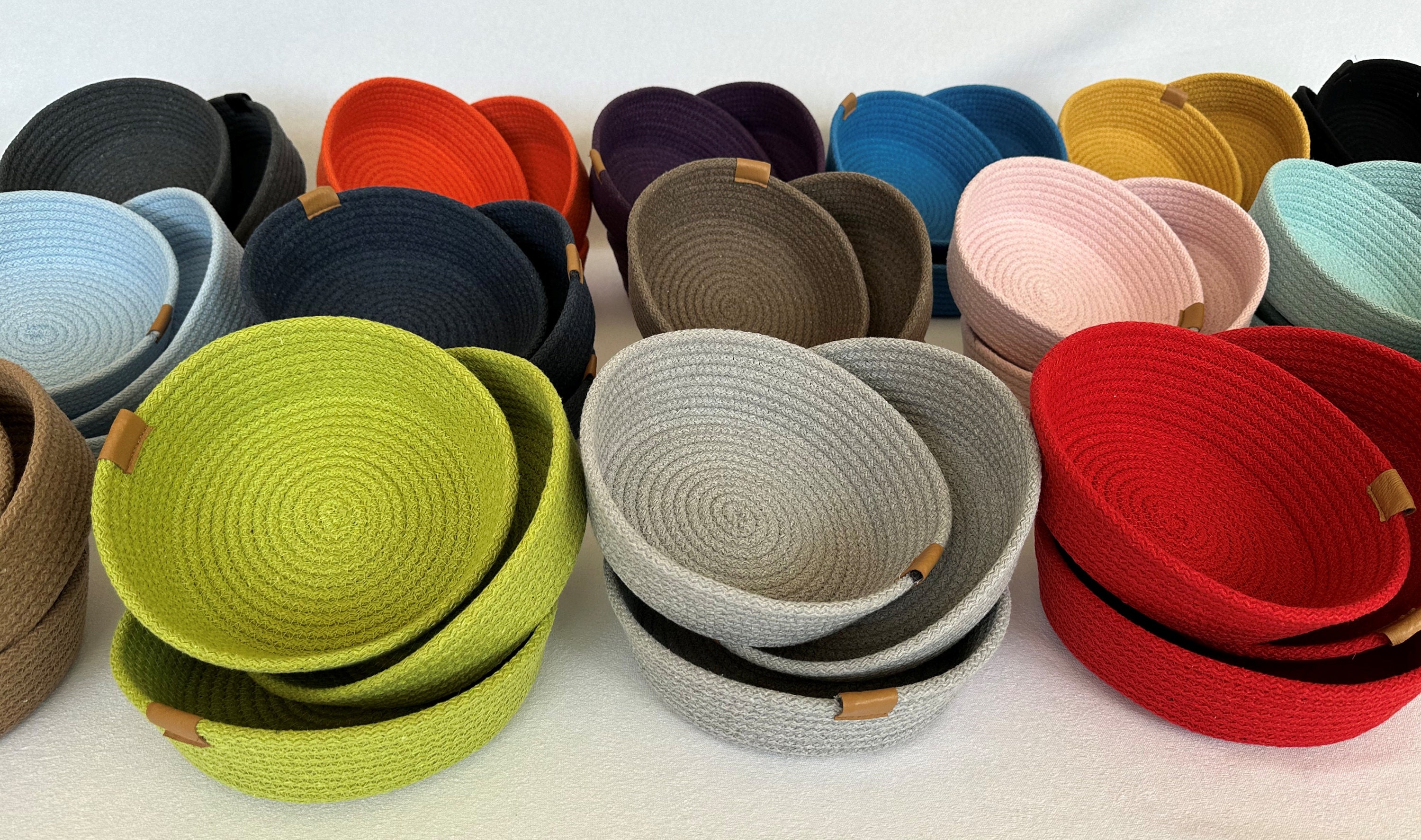 Round Rope Bowl, Set of 3 Pcs, Cotton Rope Basket, Round Bowl, Storage ...