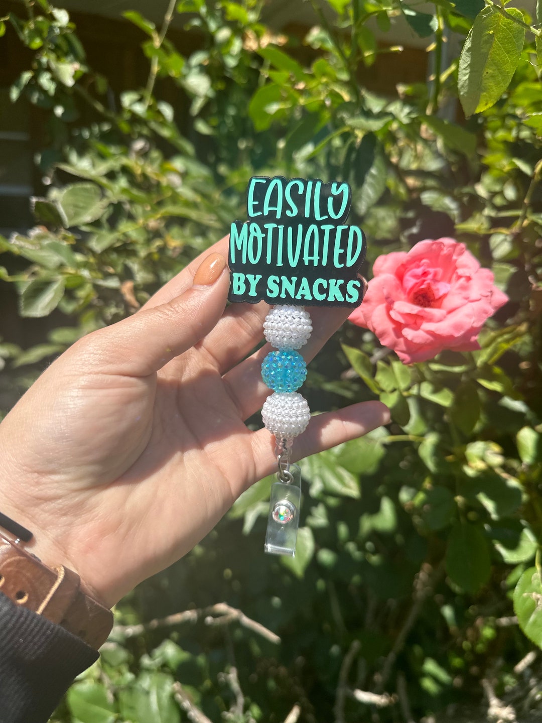 Easily Motivated by Snacks Badge Reel - Etsy