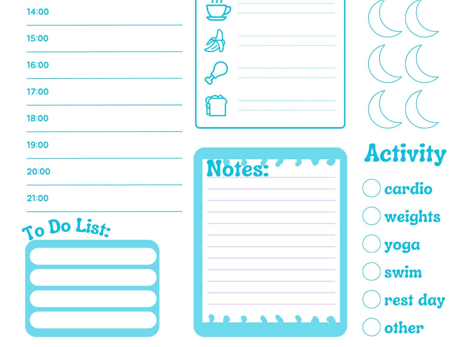 Ultimate Daily Planner Printable Blue Planner, ADHD Digital Organiser ...