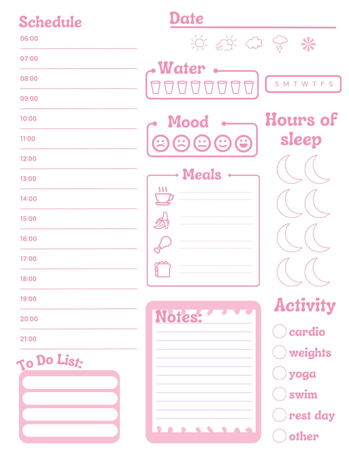 Ultimate Pink Digital Daily Planner, Printable Organiser for Teachers ...