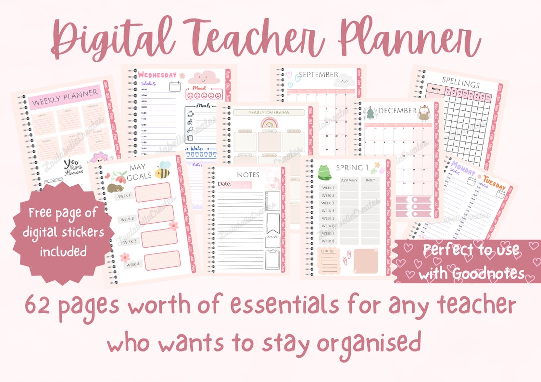 Digital Academic Planner 2023-24, Teacher Organiser With Free Stickers ...