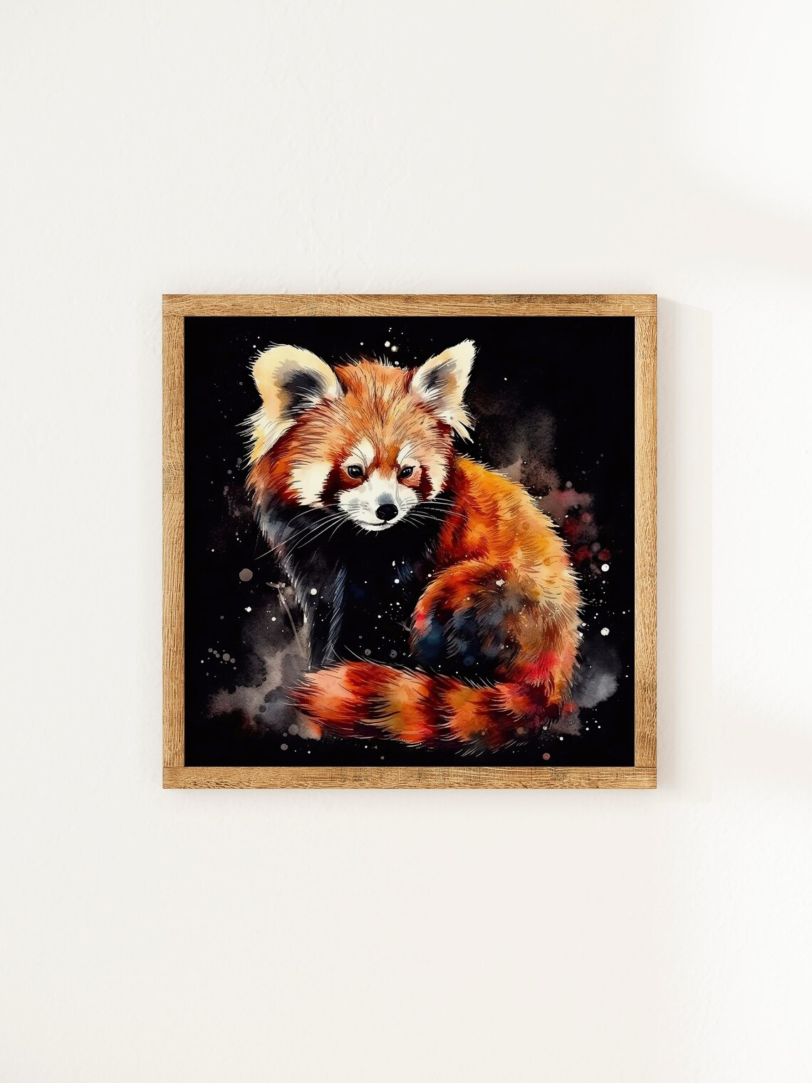 Watercolor Red Panda Digital Wall Art in Bright Colors Red Panda ...