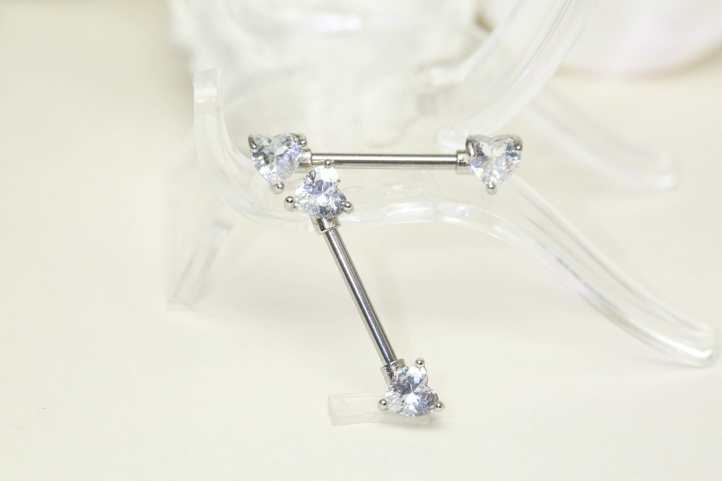 316L Silver Heart Heart Nipple Guard Piercing Jewelry 14G Nipple ...